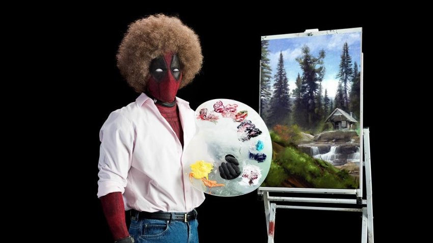 The Joy of Painting: Bob Ross Show Parodied in Deadpool 2 Teaser ...
